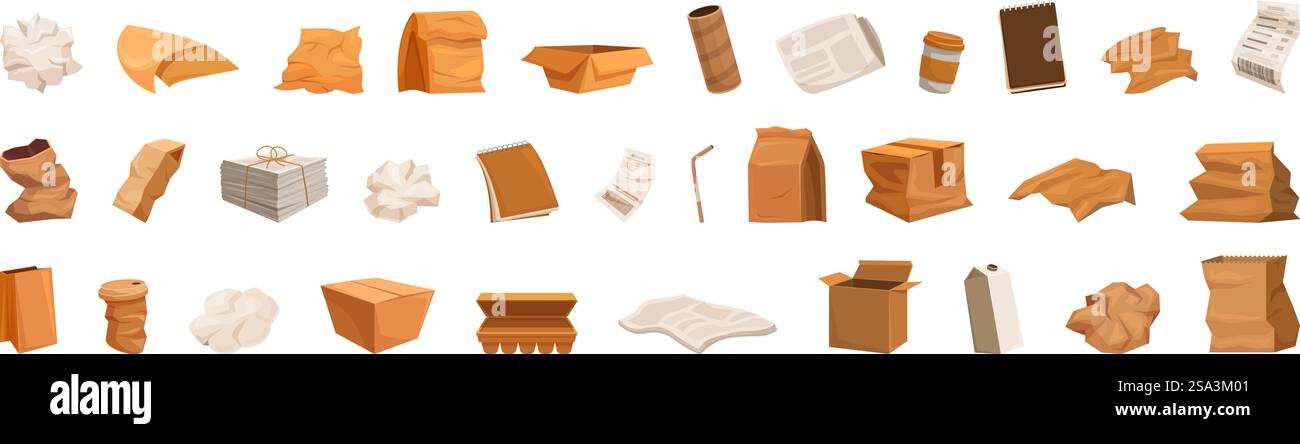 Paper litter vector a collection of various items hi-res stock ...