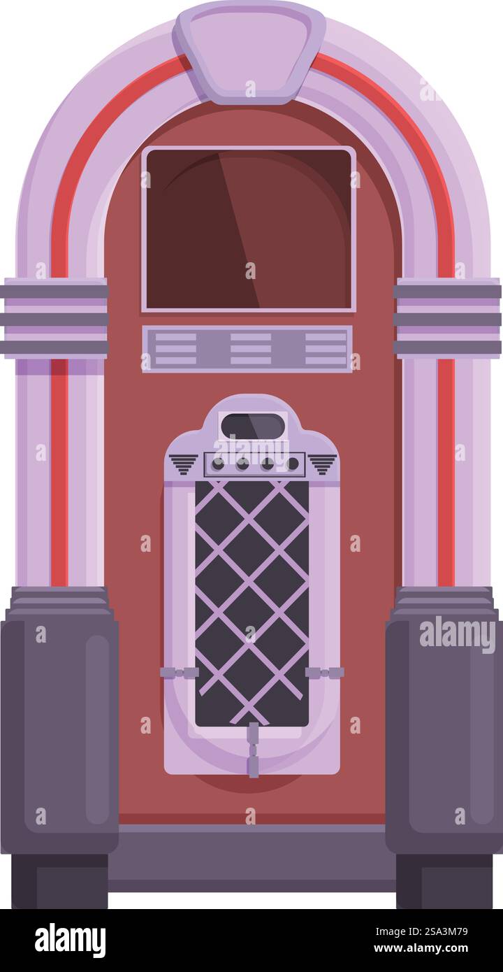 Detailed vintage jukebox vector illustration with colorful and shiny ...