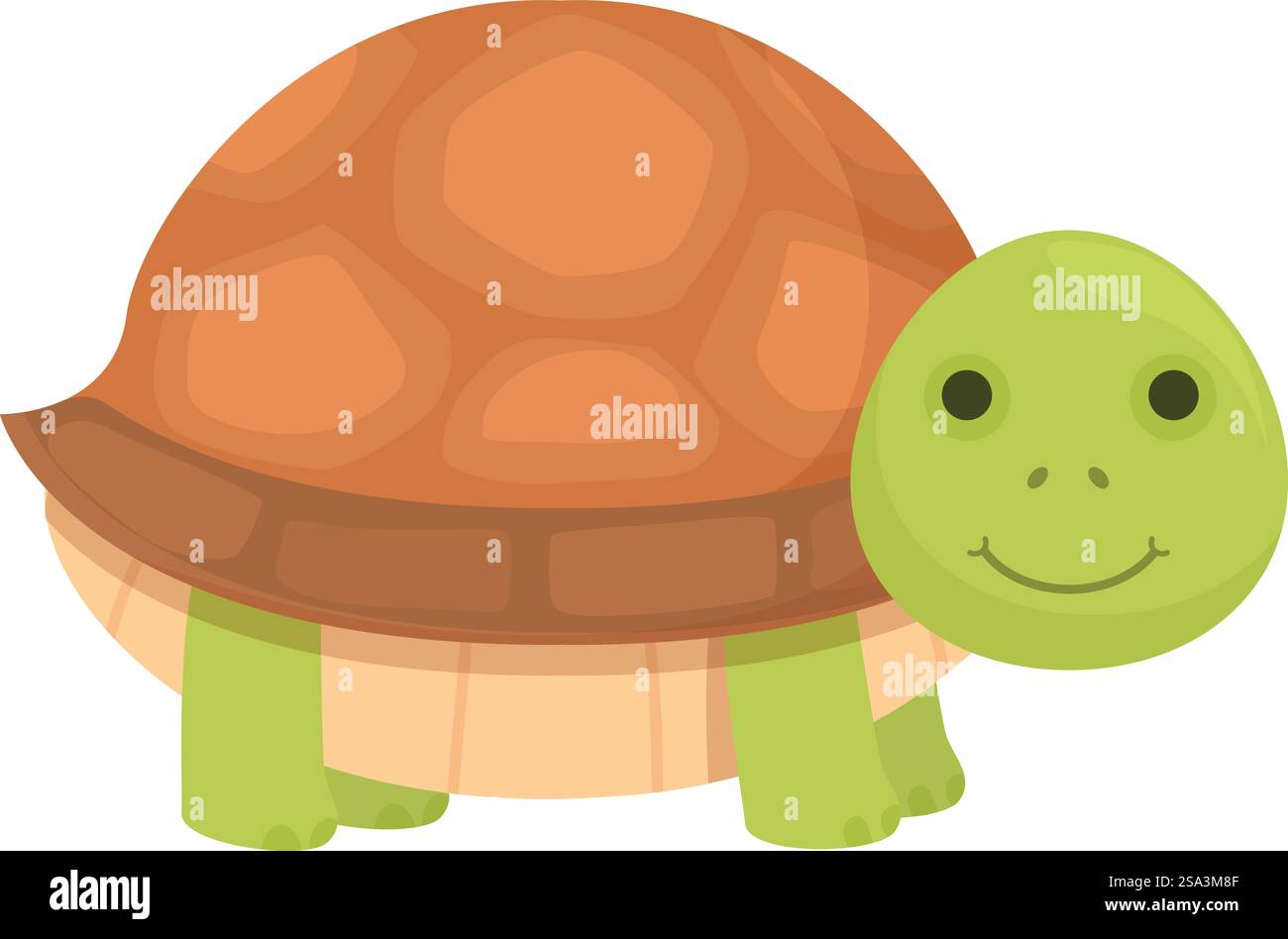 Playful and adorable cartoon turtle illustration with colorful shell ...