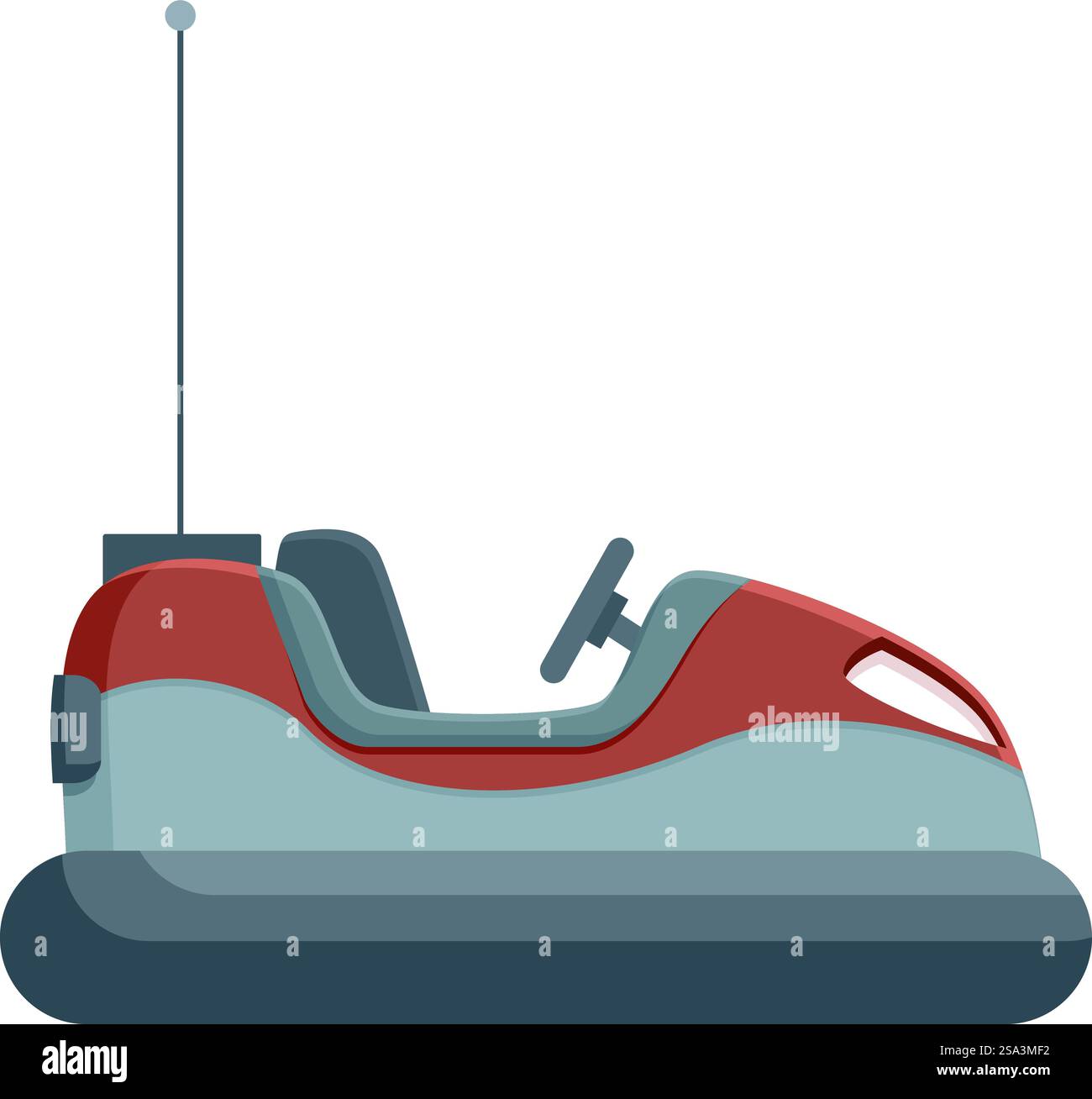 Illustration of a colorful bumper car, a classic amusement park ride ...