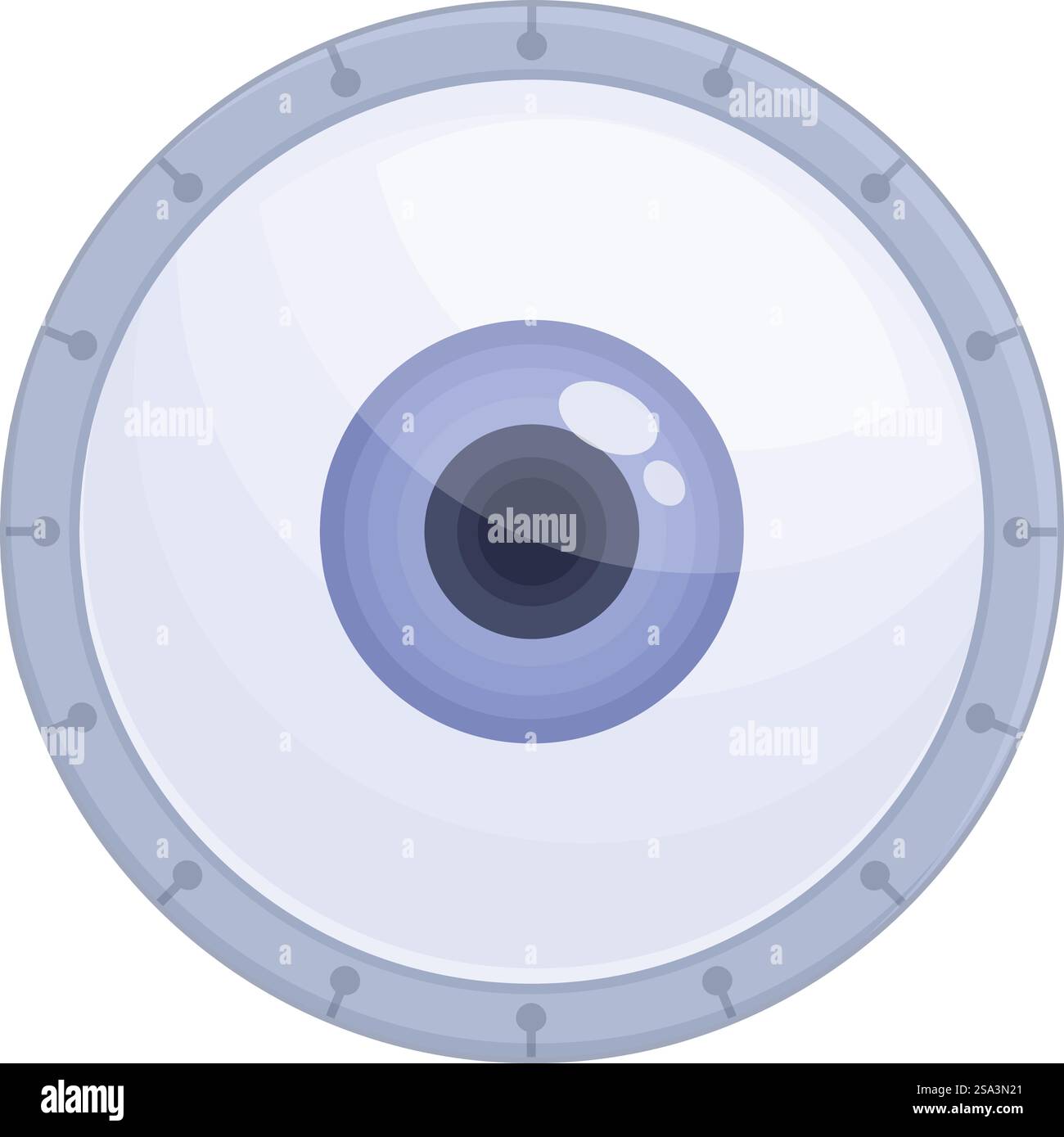 Detailed futuristic robotic eye illustration with blue metallic iris hi ...