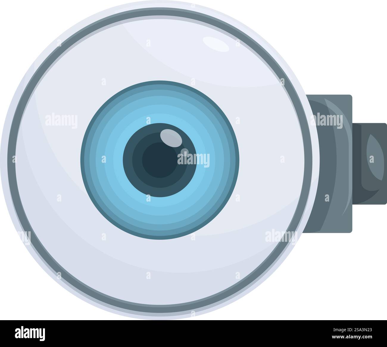Detailed cartoon surveillance camera illustration in modern flat design ...