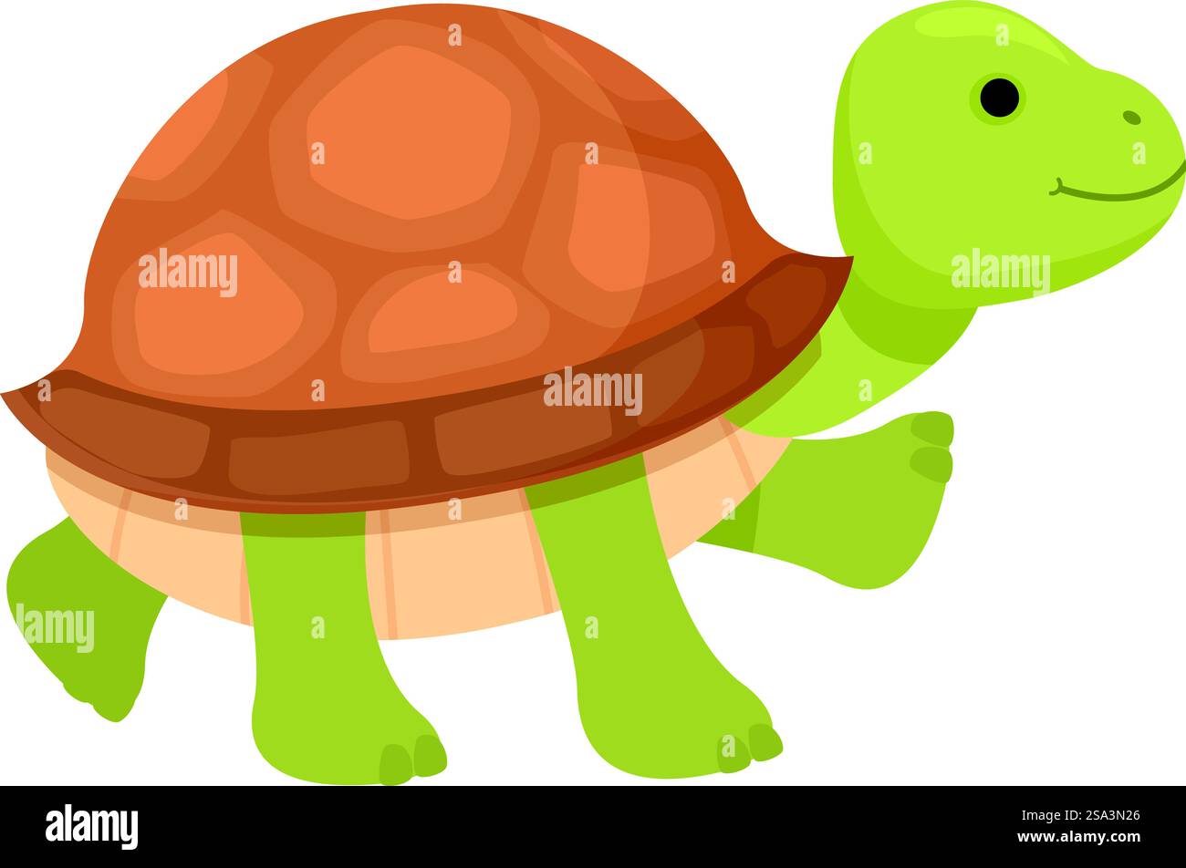 Cheerful and playful cartoon turtle illustration with a cute, smiling ...