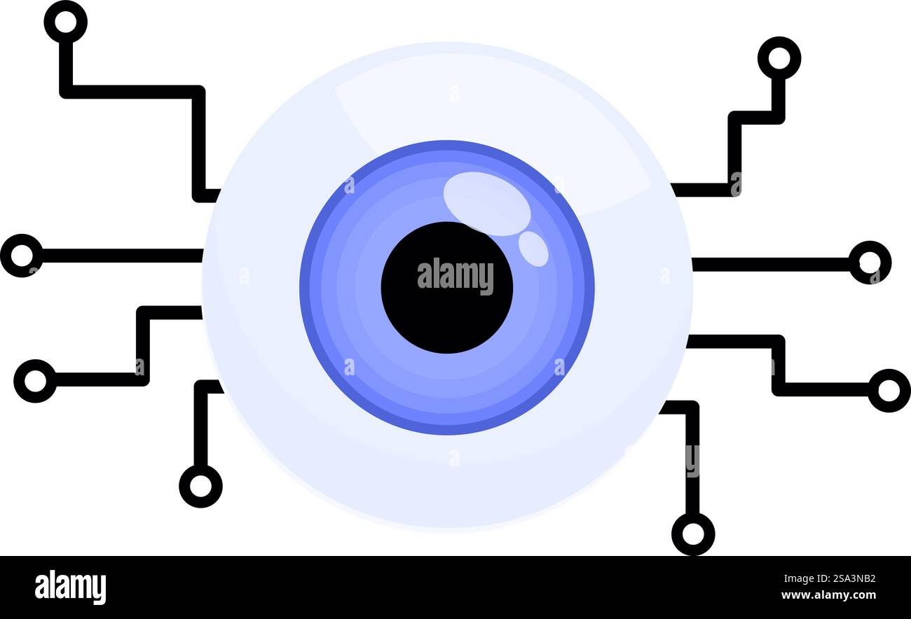 Futuristic digital vision concept illustration with technology ...