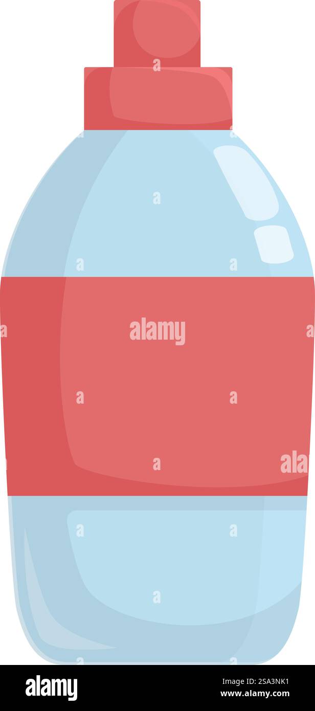 Vector illustration of a stylized cartoon cleaning product bottle with ...