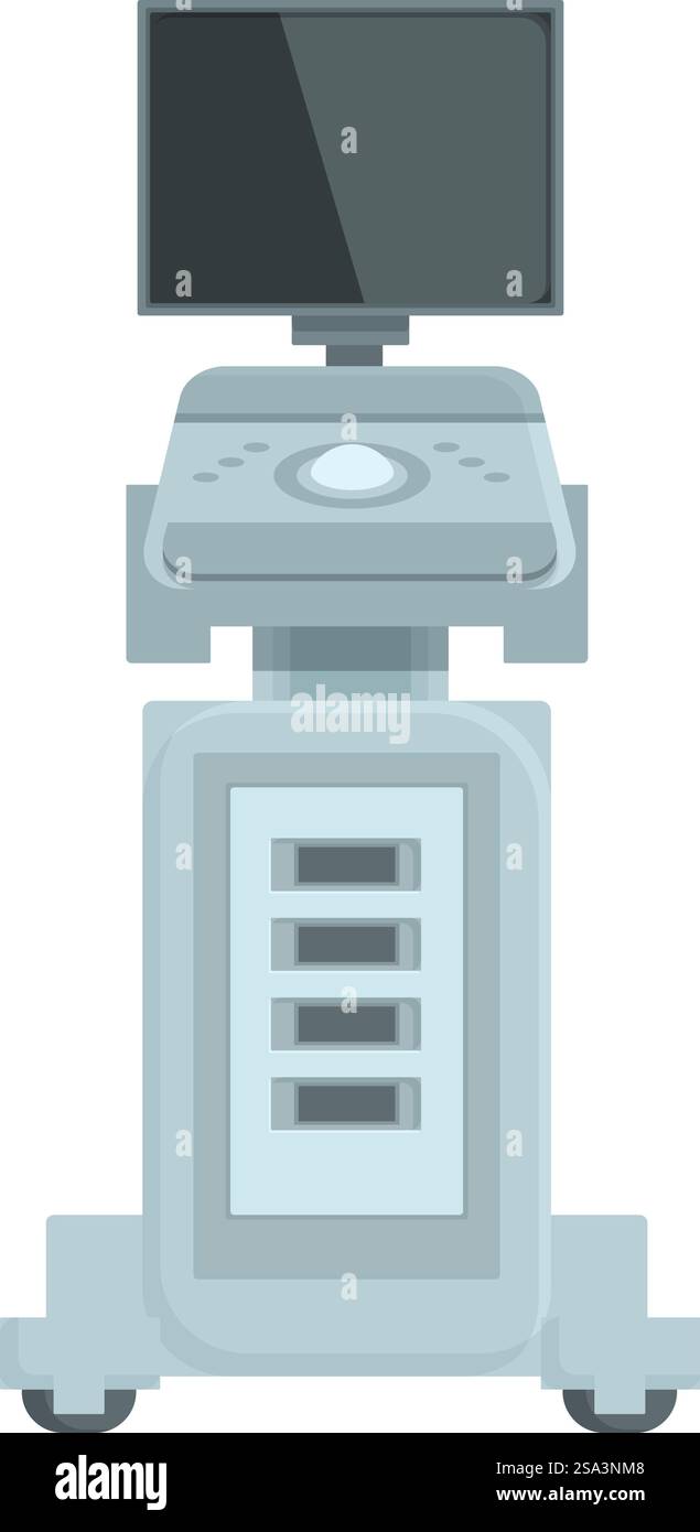 Vector illustration of a contemporary ultrasound diagnostic medical ...