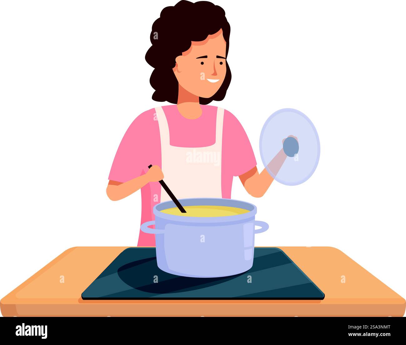 Woman cartoon in home hi-res stock photography and images - Alamy