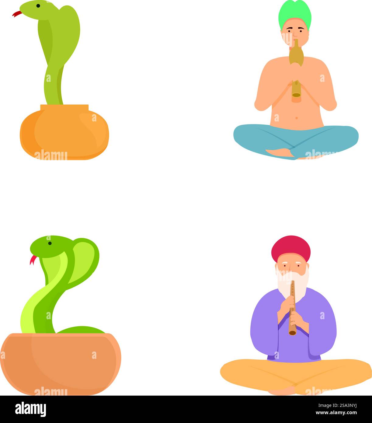 A collection of vector illustrations showcasing individuals meditating ...