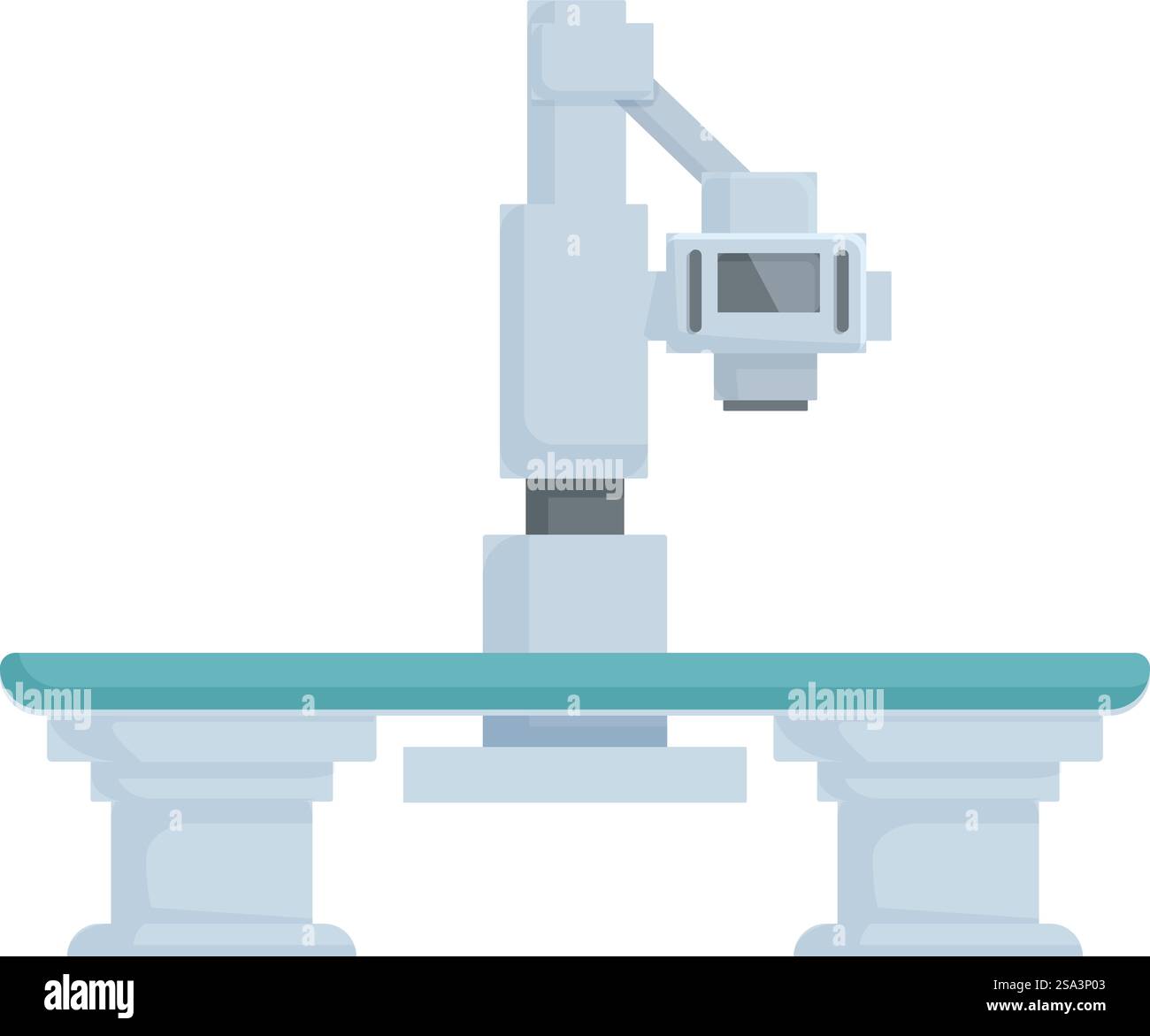 Flat design vector of an mri machine used for medical diagnostics. Modern medical mri scanner ...