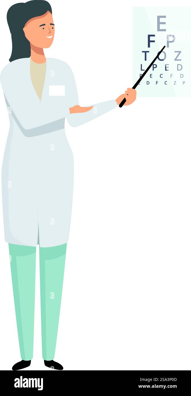 Female optometrist pointing eye Stock Vector Images - Alamy