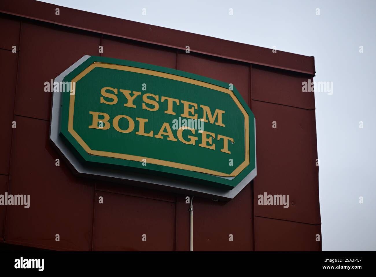 Örkelljunga, Skåne, Sweden. January 14 2025. Systembolaget store sign ...