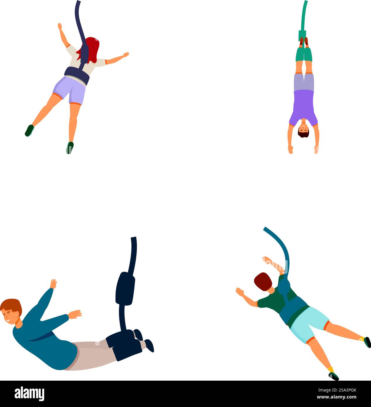 Collection of isolated illustrations featuring diverse people in ...