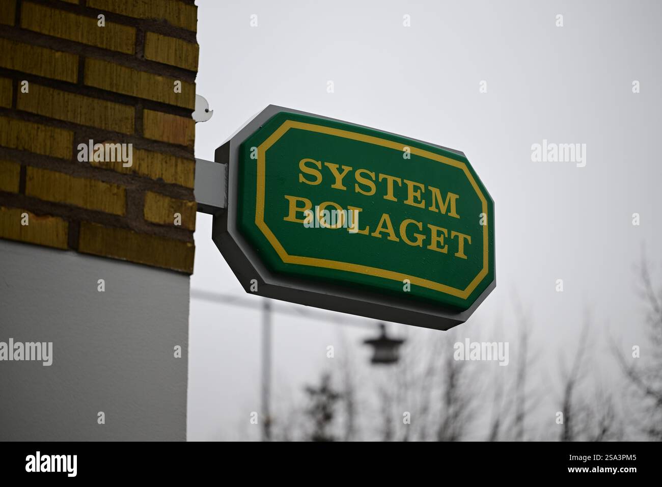 Örkelljunga, Skåne, Sweden. January 14 2025. Systembolaget store sign ...