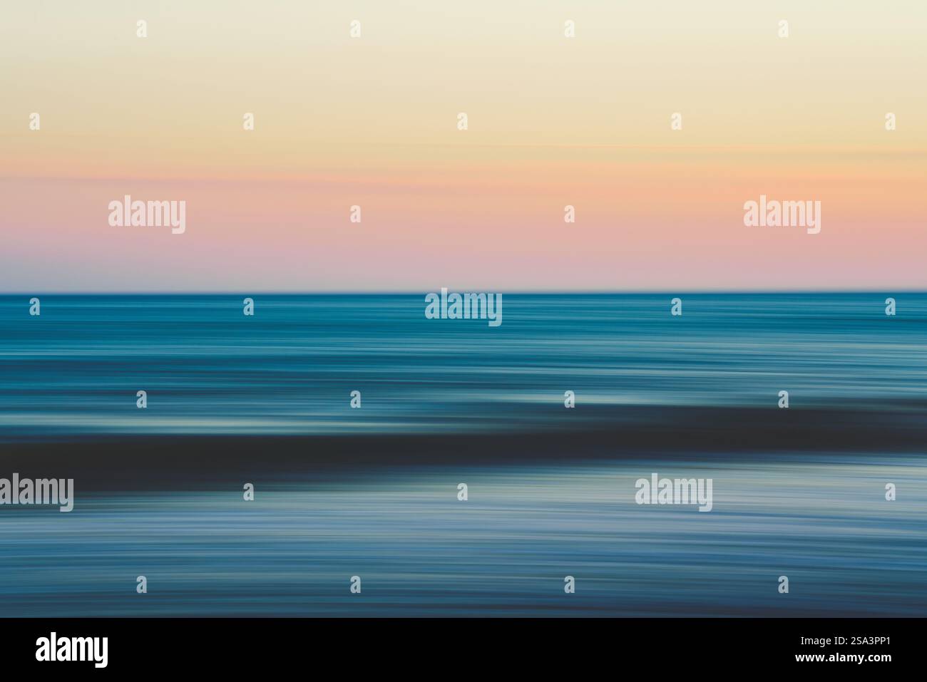 Flowing waves and soft colors blend to create a dreamy seascape Stock ...