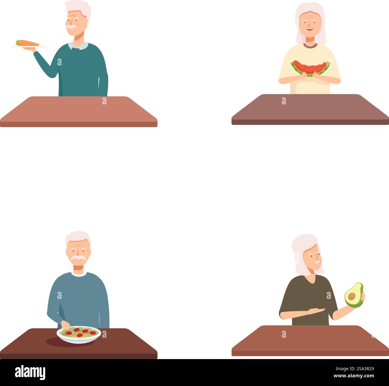 Mature adults dining Stock Vector Images - Alamy