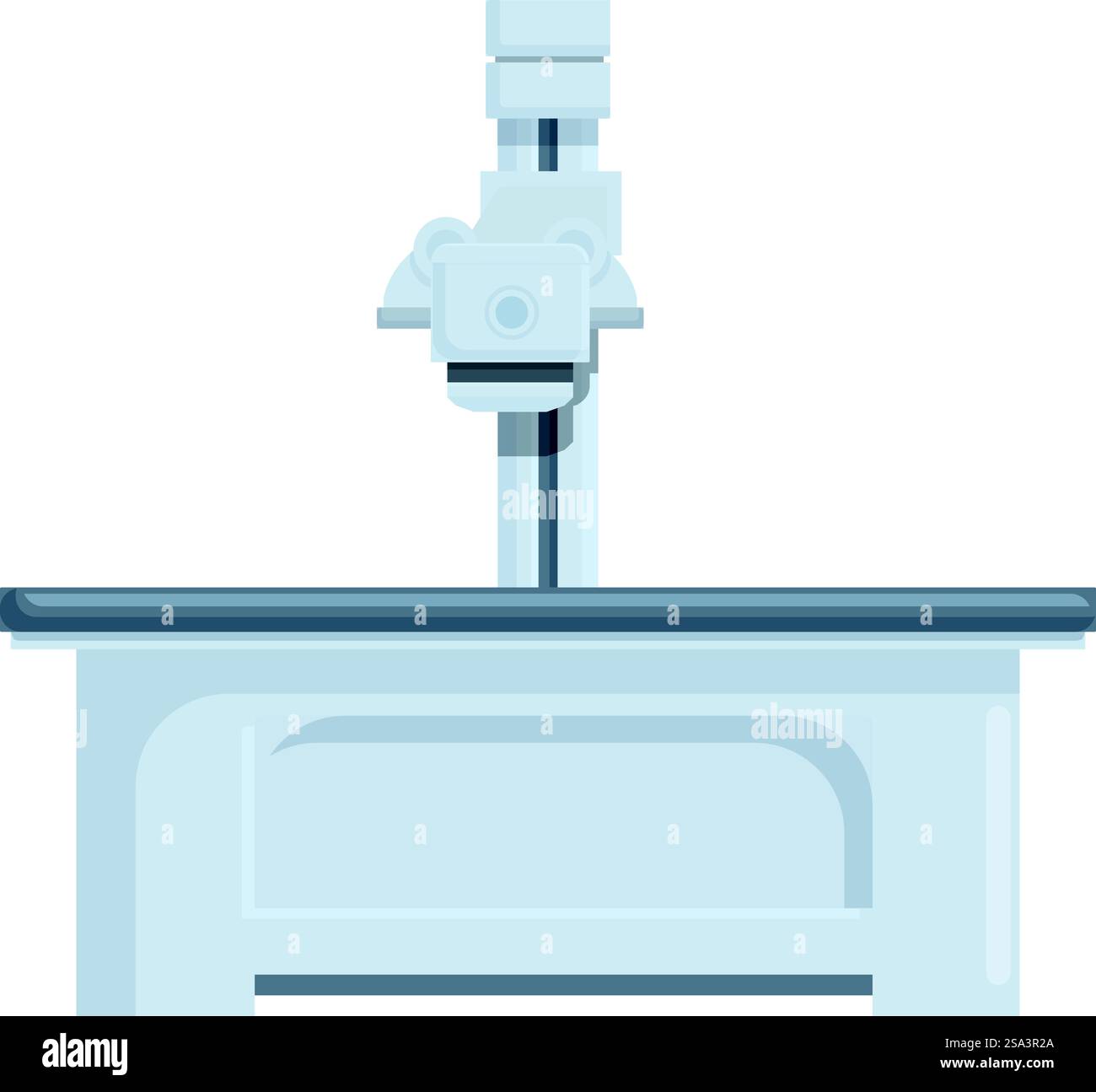 Flat design of a scientific microscope in vector format isolated on a ...