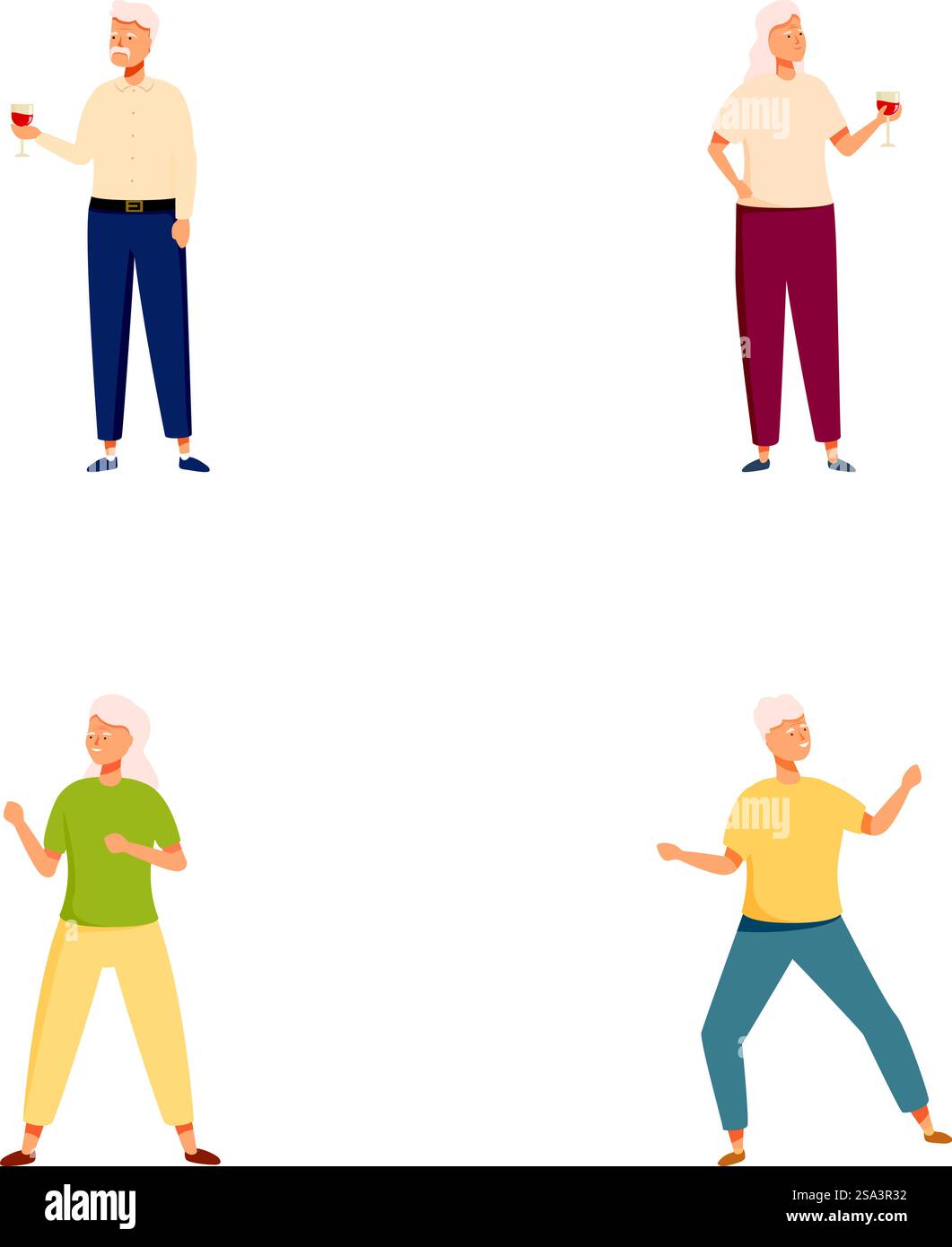 Collection of diverse senior men in various happy and relaxed lifestyle ...