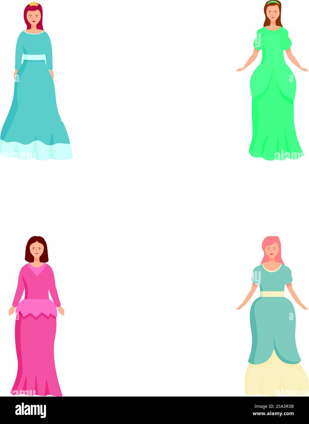 Women in period dresses Stock Vector Images - Alamy