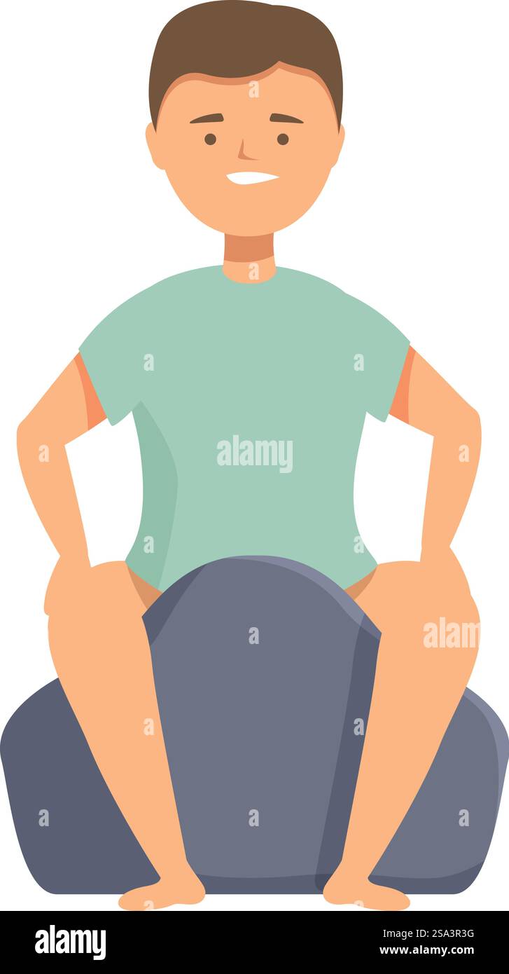 Vector illustration of a cartoon man relaxing on a comfortable beanbag ...