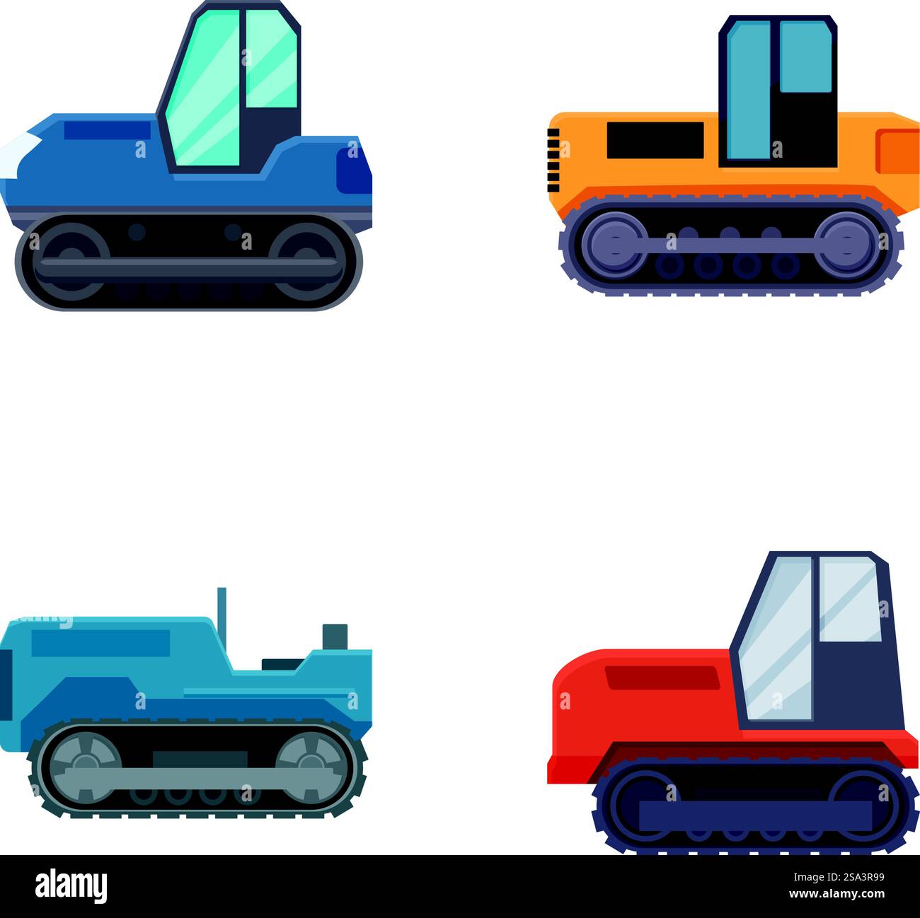 Collection of vector illustrations depicting various colorful cartoon ...