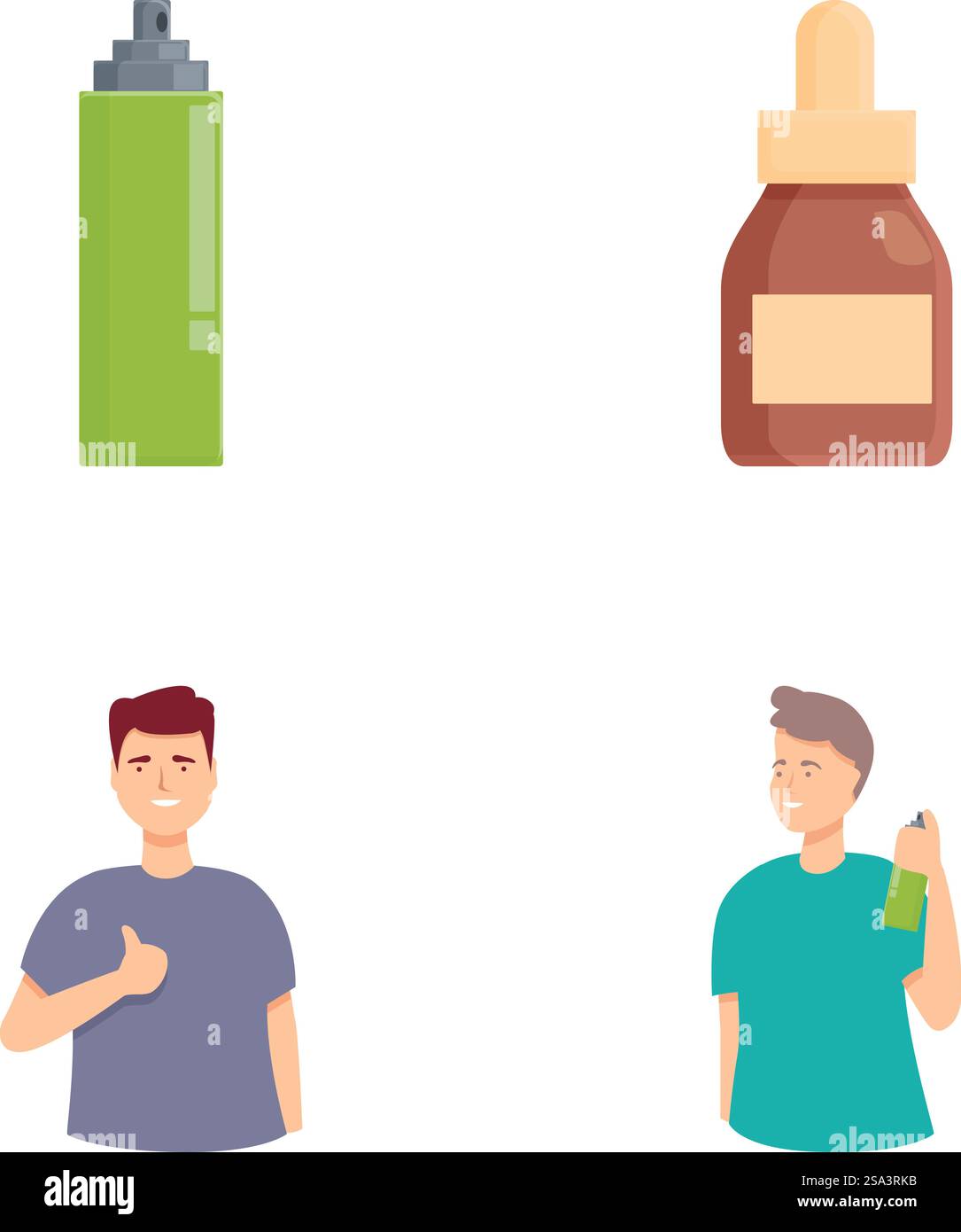 Illustrations of allergy treatments with a patient’s use and reaction ...