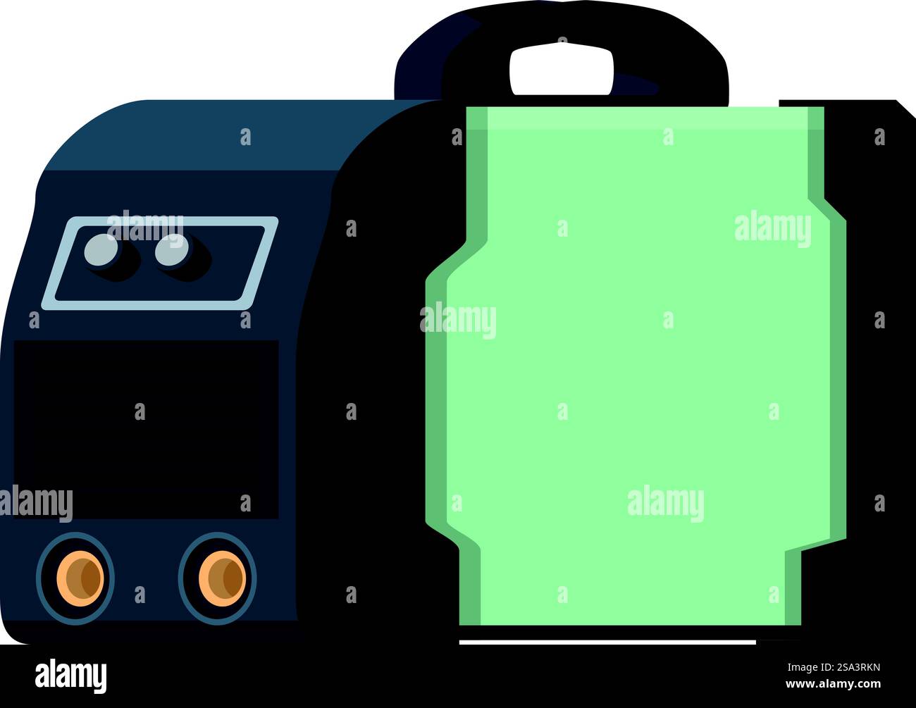 Flat design vector of a compact and portable generator for emergency ...