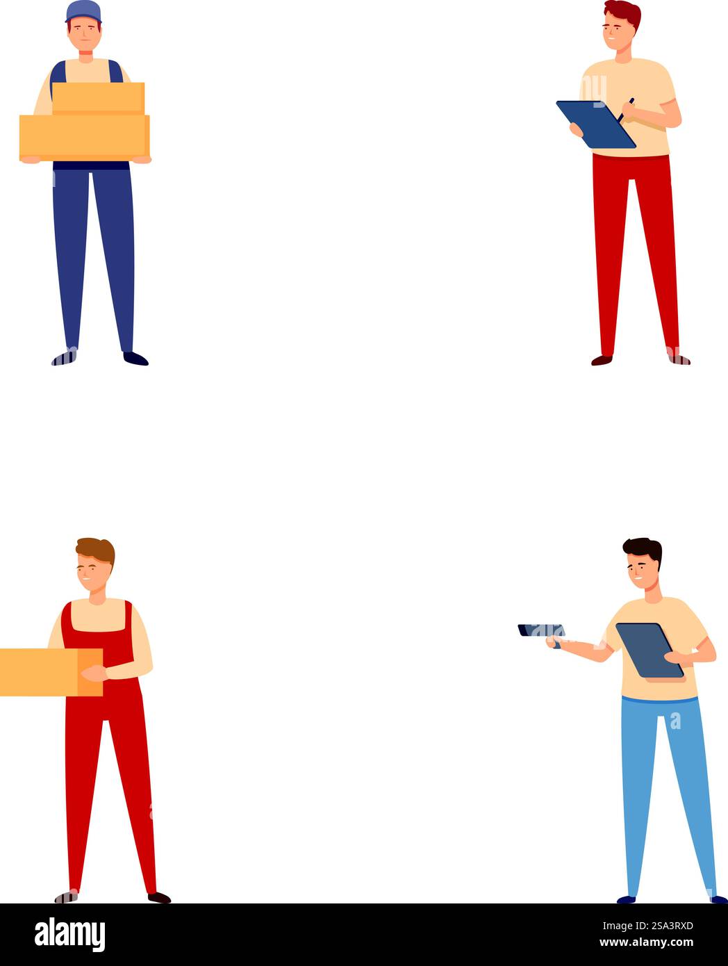 Collection of illustrations depicting men engaged in different ...