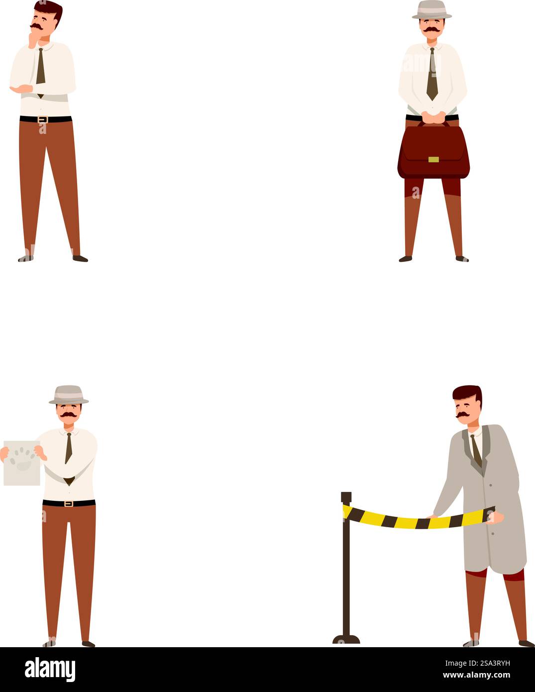 Collection of illustrations depicting a businessman in different ...