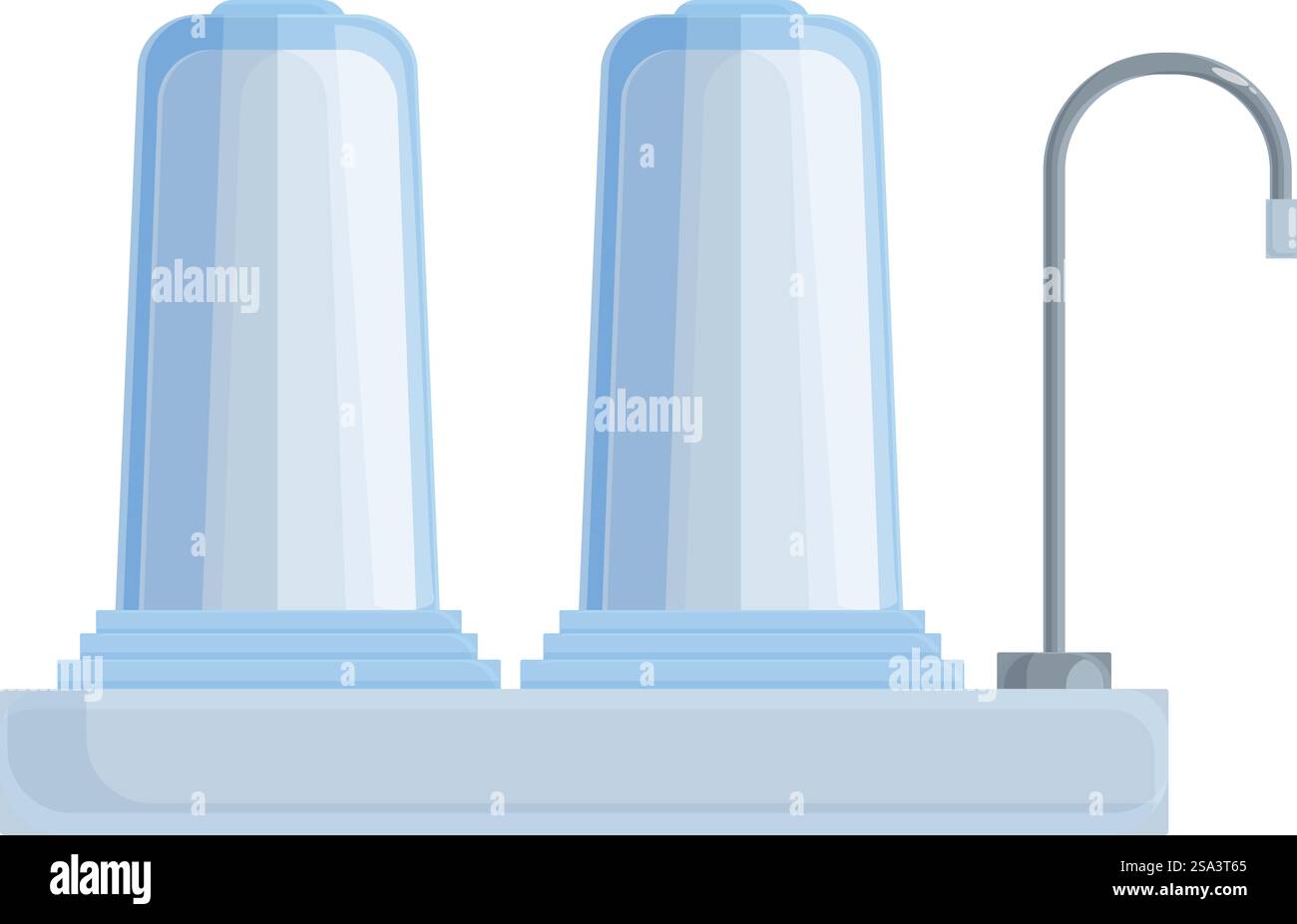 Graphic image of a dualstage water filtration system with contemporary ...