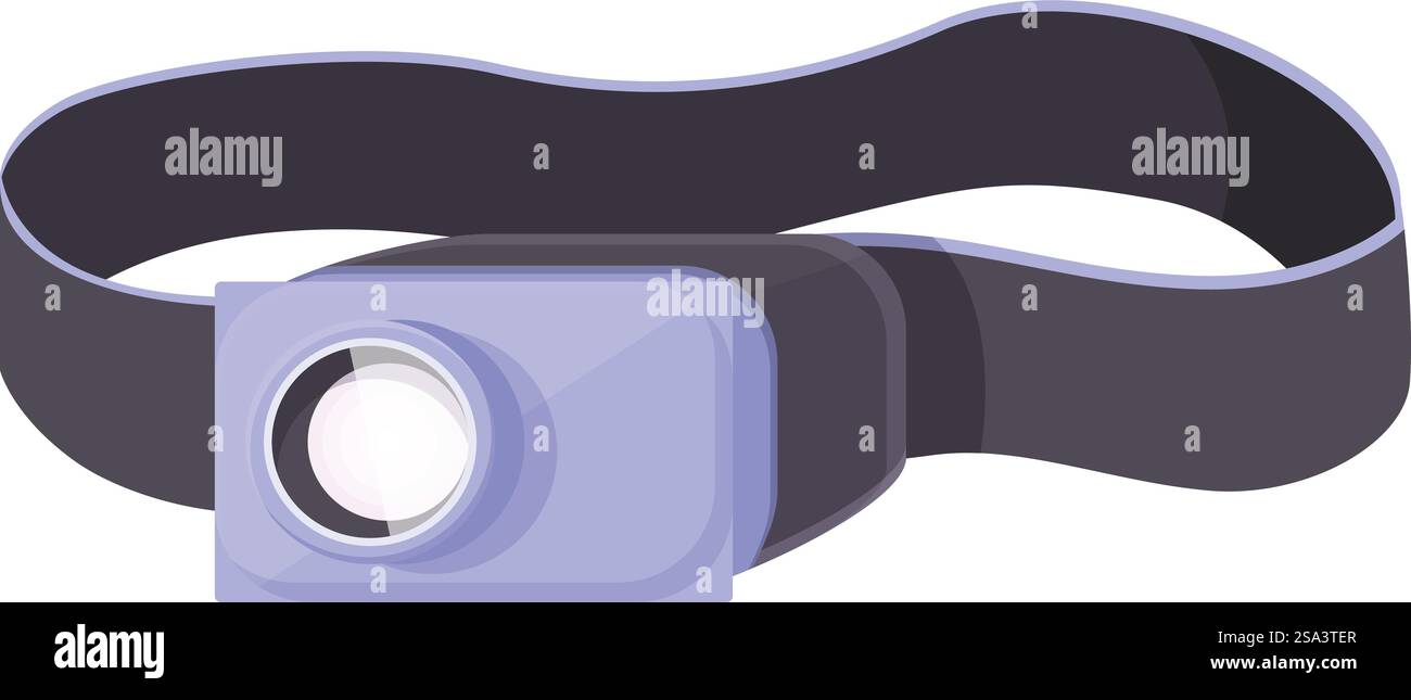 Detailed vector graphic of a modern headlamp used for camping and ...