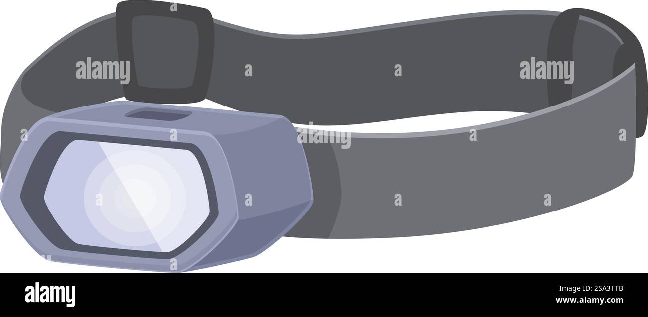 Detailed graphic of a modern headlamp, perfect for outdoor activities ...