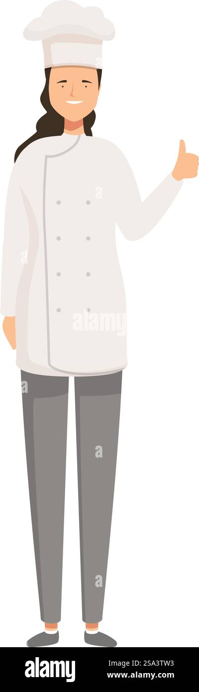 Vector illustration of a smiling cartoon chef with a thumbsup gesture ...