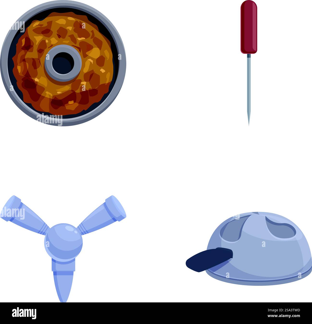 Vector illustration of four construction icons, including a drill bit ...