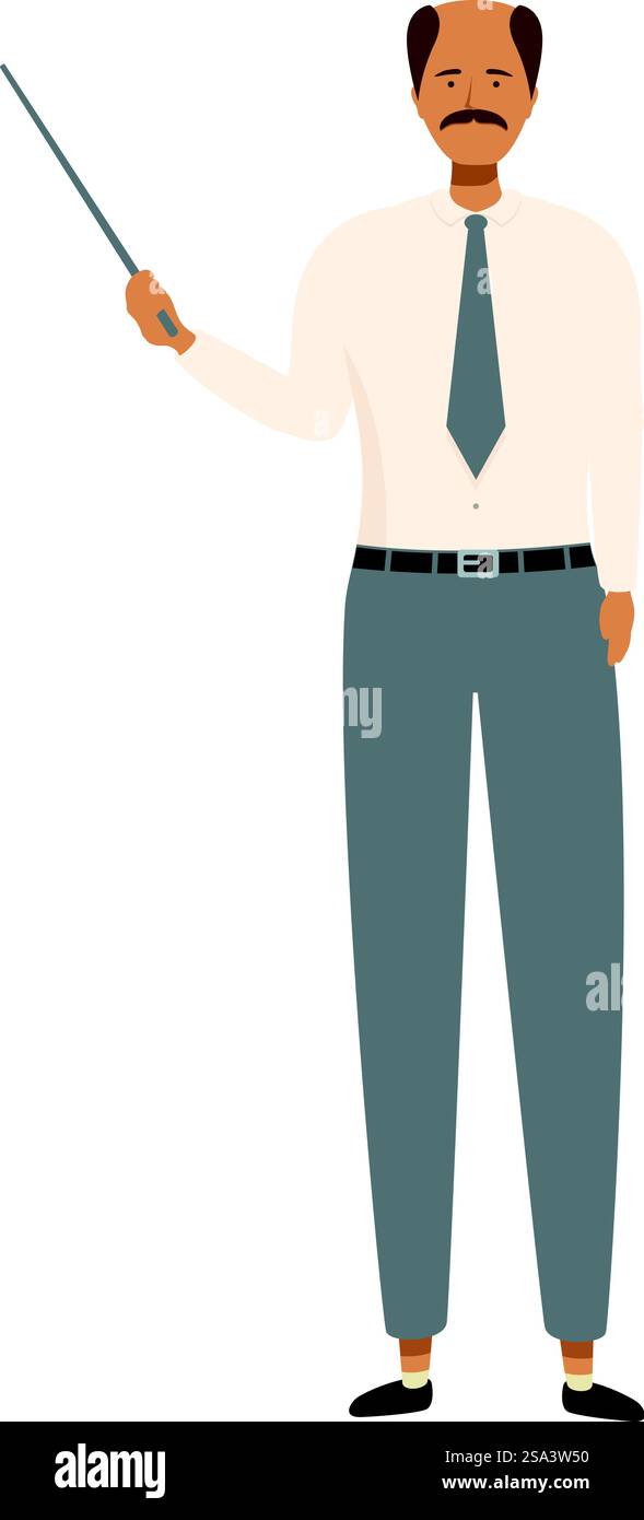 Vector illustration of a professional businessman presenting with a ...