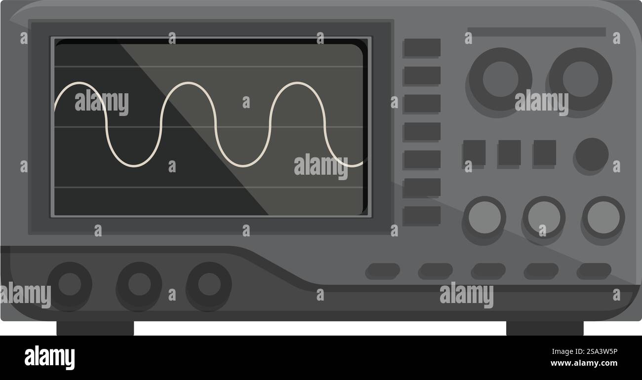 Modern digital oscilloscope vector illustration for scientific ...
