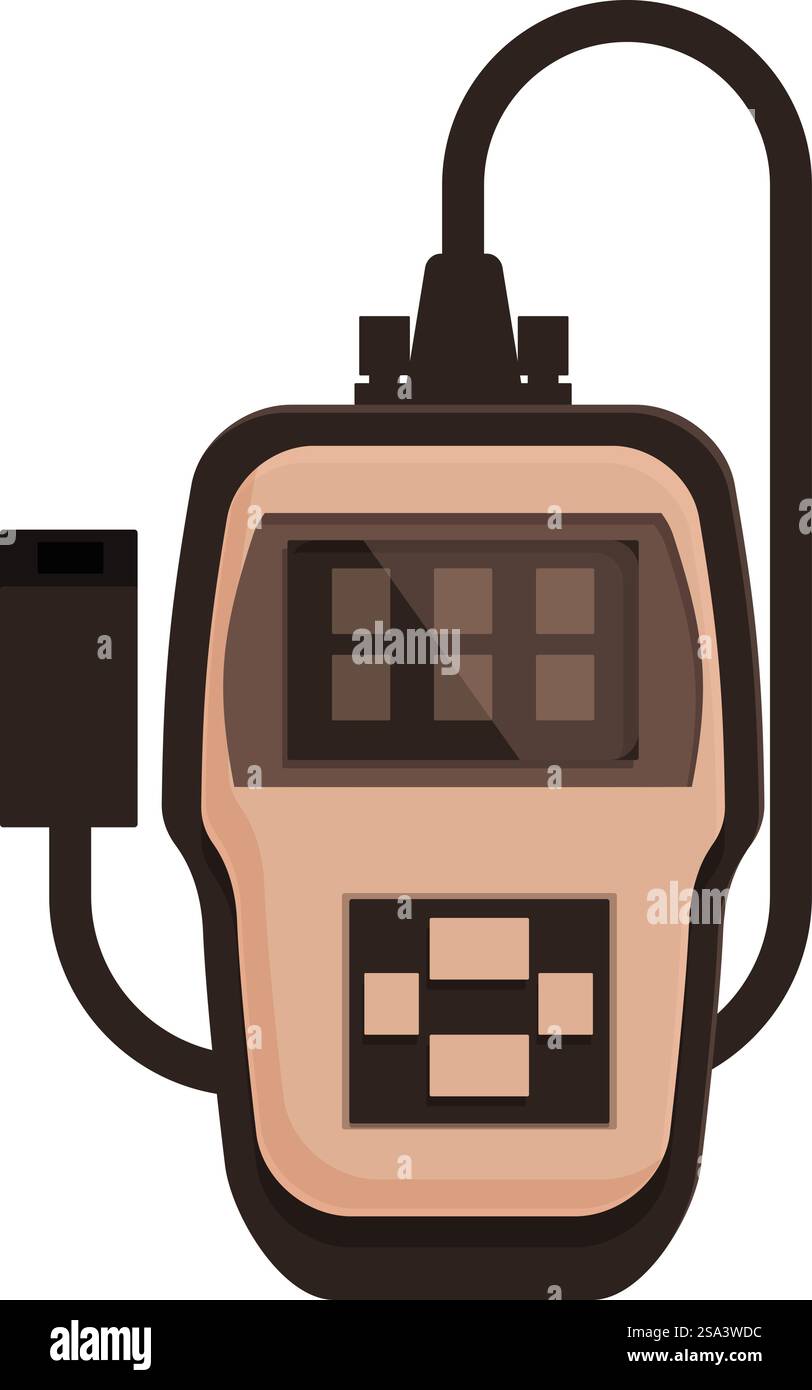 Cartoon digital multimeter illustration for electrician’s diagnostic ...