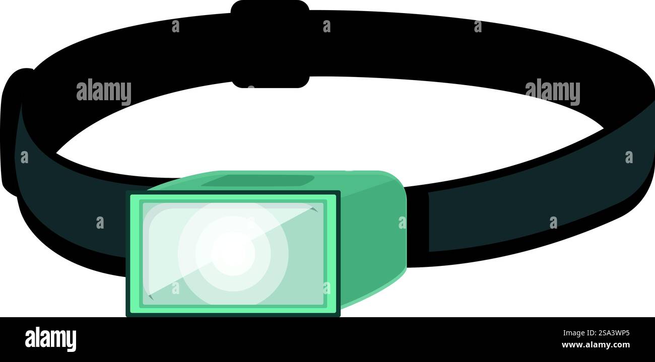 Flat design vector of a headlamp, perfect for camping and outdoor ...