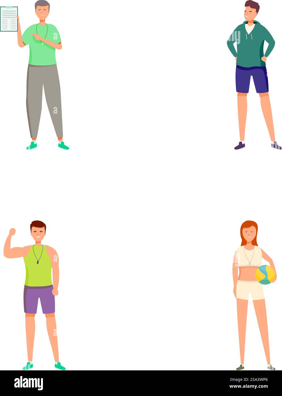 Illustration set of four different individuals each involved in a ...