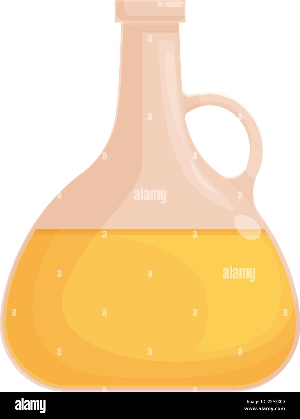 Colorful vector illustration of a laboratory flask filled with a yellow ...