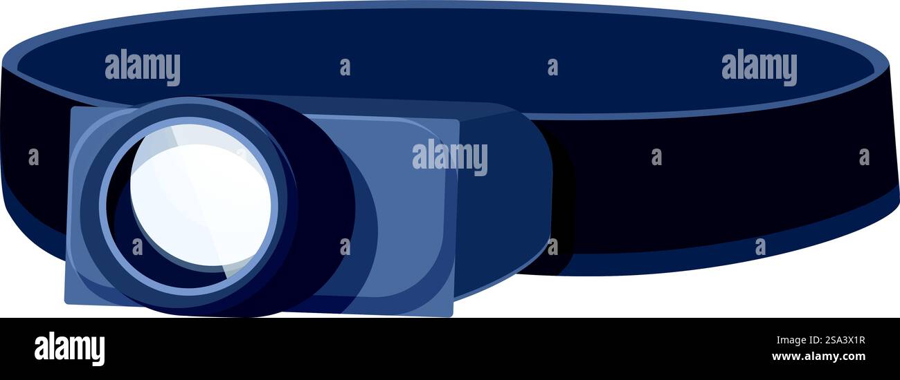 Vector graphic of a modern, sleek black headlamp isolated on a white ...