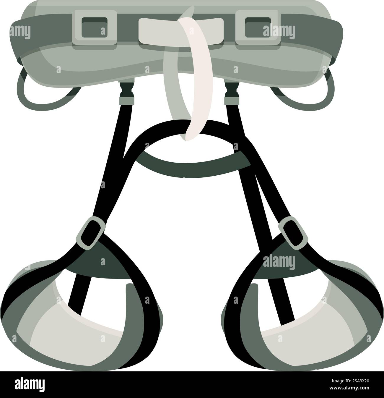 Illustration of climbing harness equipment with safety gear, vector ...