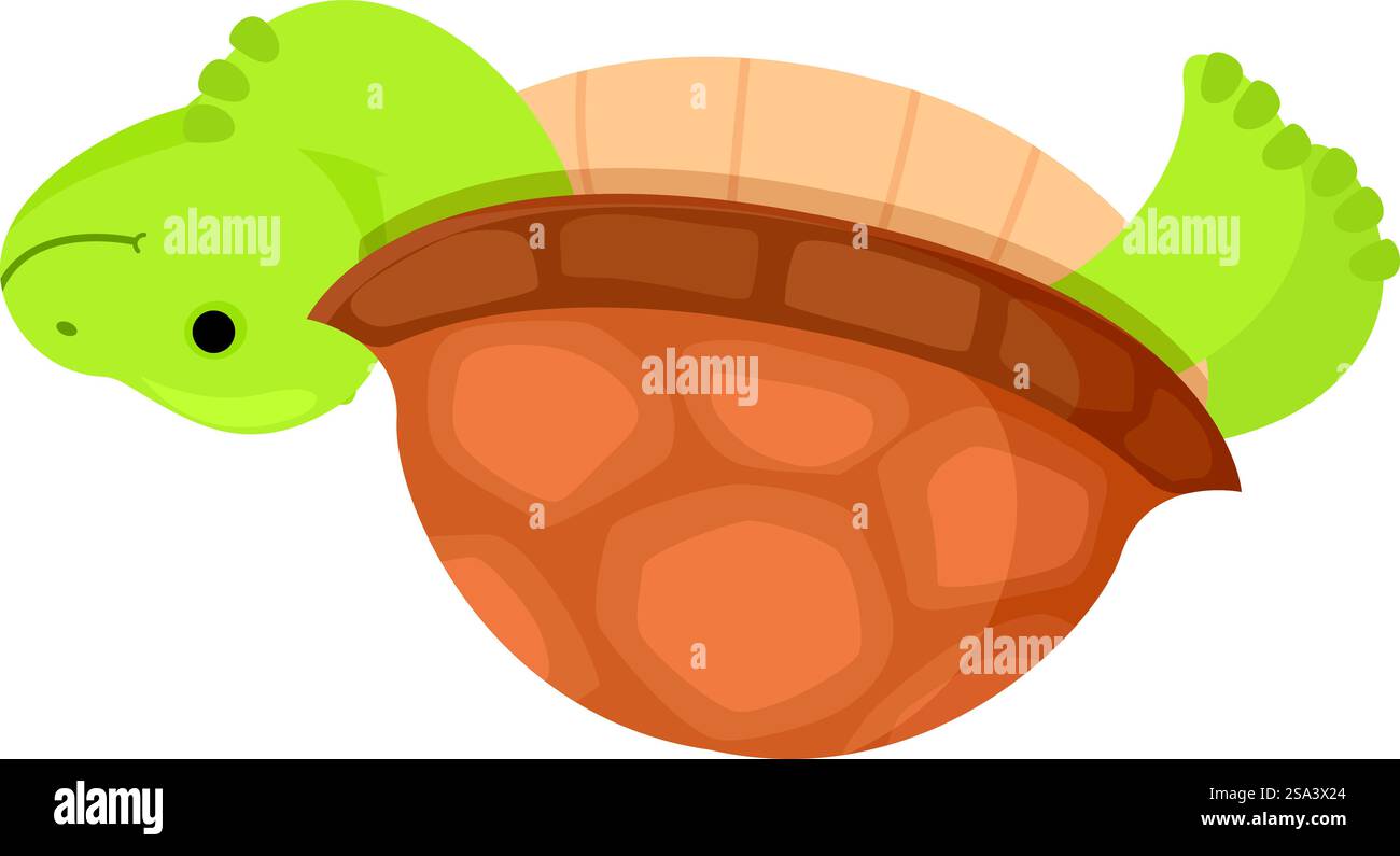 Adorable and playful cute cartoon turtle illustration in a charming and ...