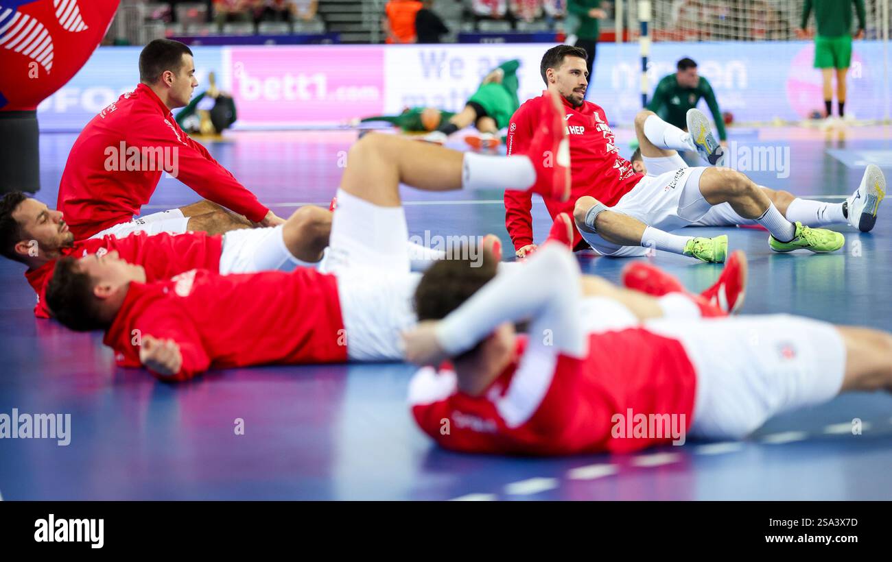 Zagreb, Croatia. 28th Jan, 2025. Ivan Martinovic of Croatia warms up ...