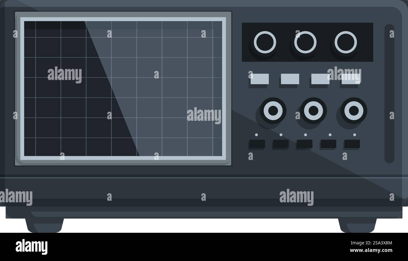 Vintage oscilloscope illustration with vector design depicting ...