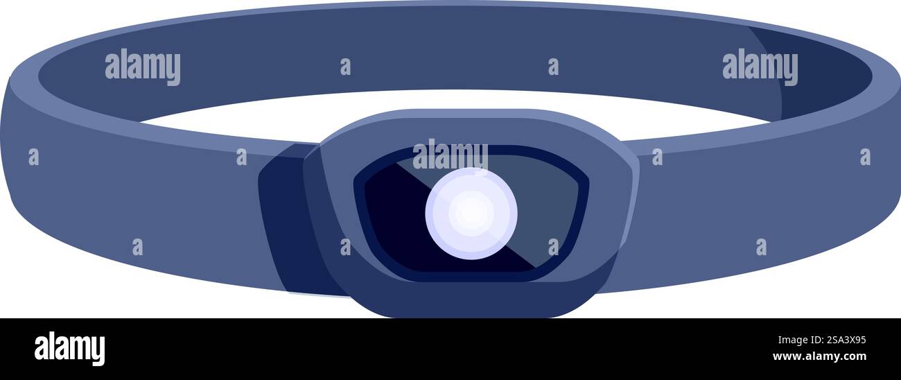 Illustration of a single led headlamp with an adjustable strap ...