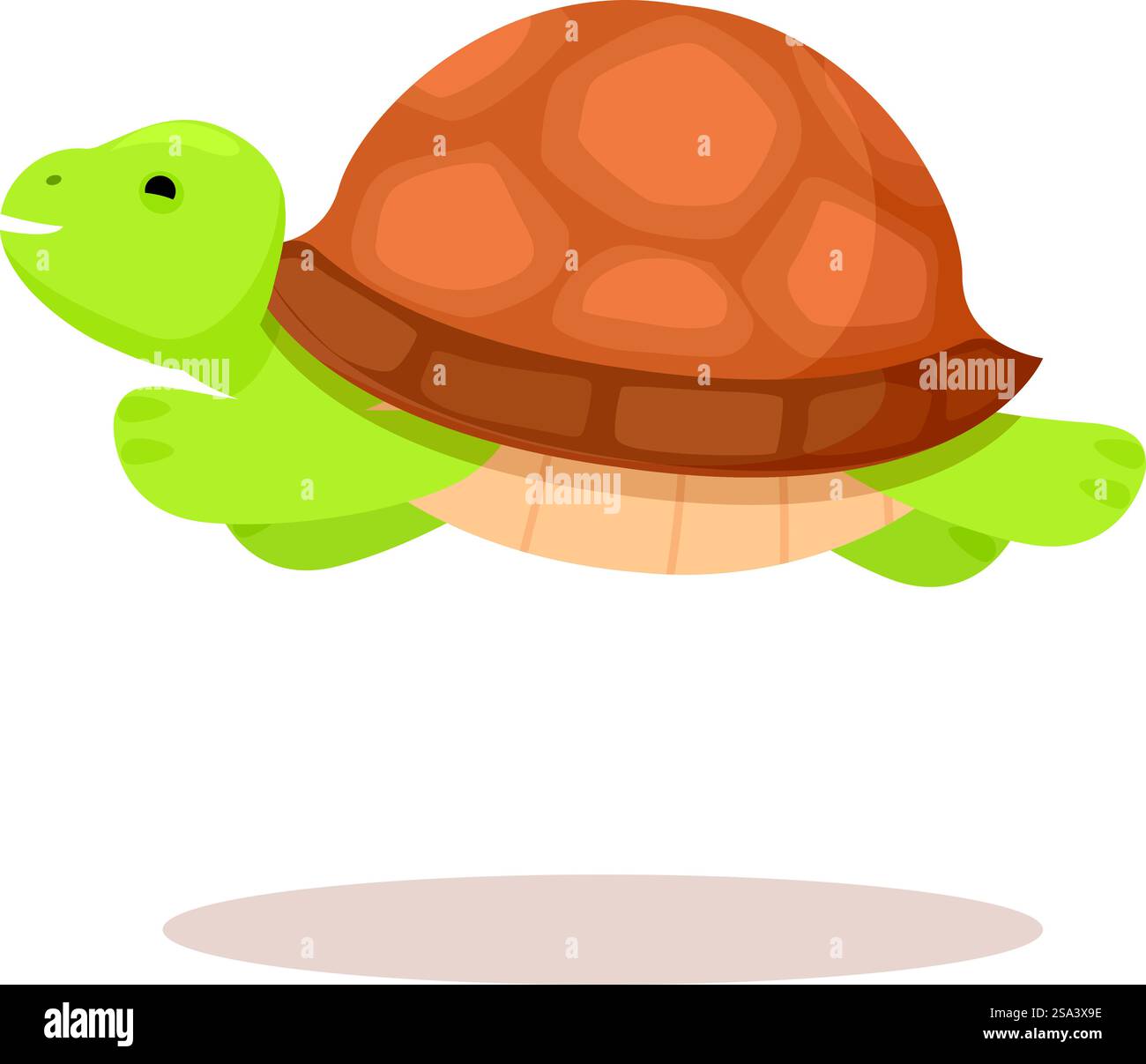 Adorable and cheerful cartoon turtle illustration in a colorful and ...
