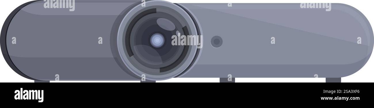 Sleek, contemporary design of a home cinema projector isolated on a ...