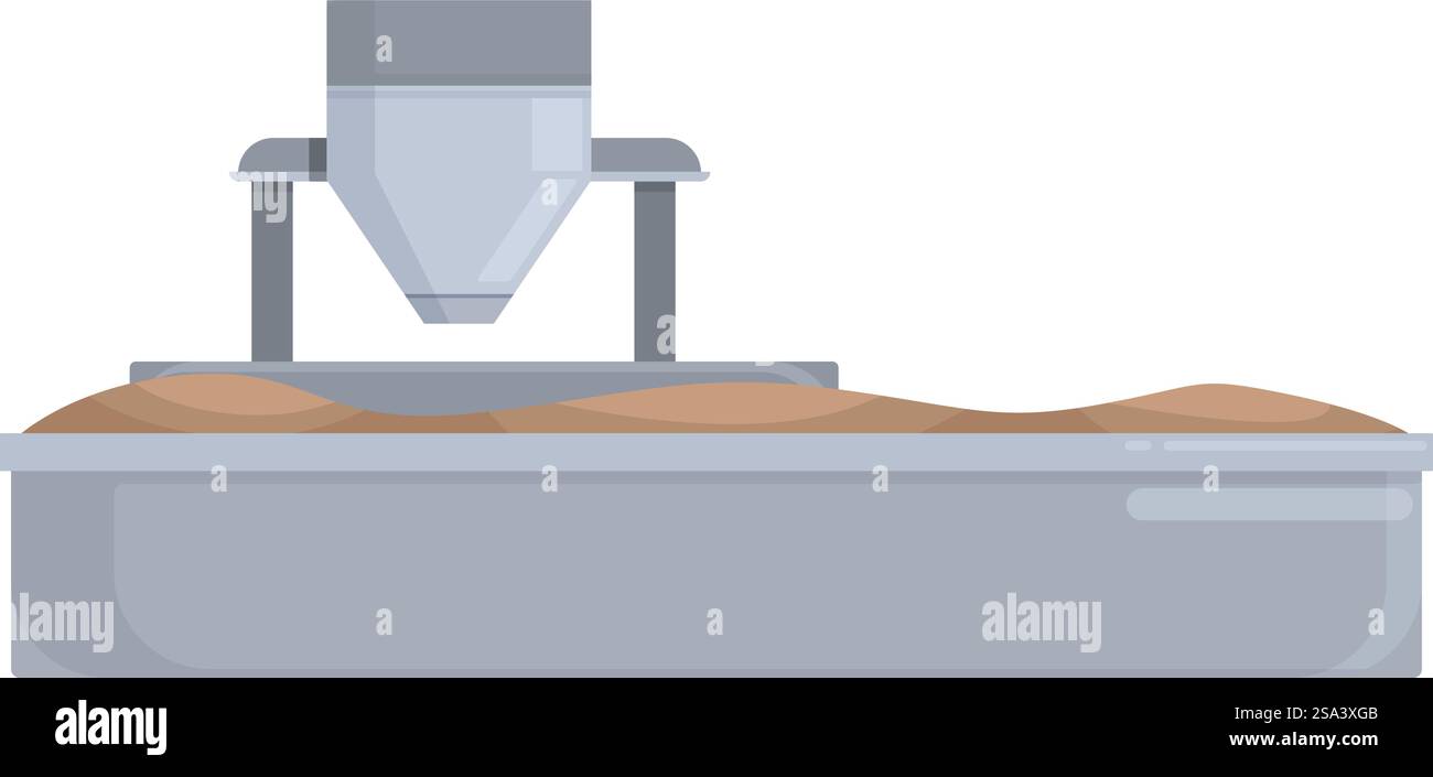 Detailed vector graphic of a 3d printer creating objects from sand ...