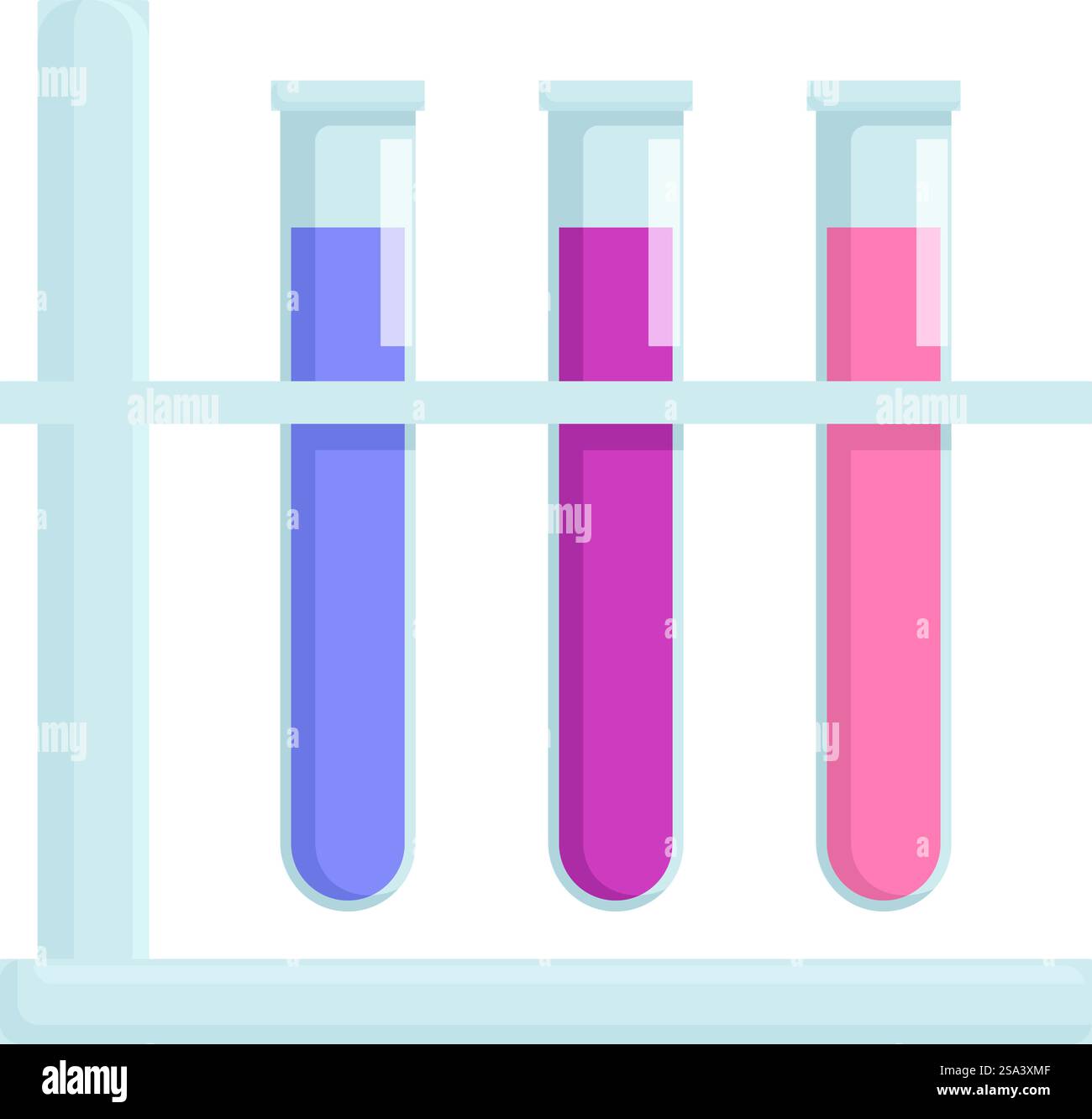 Vector illustration of three colorful test tubes with liquid samples in ...