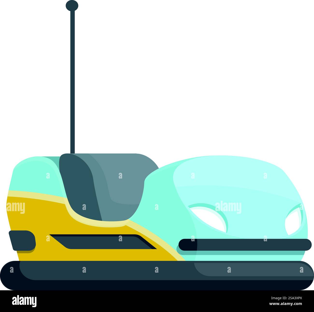 Colorful and playful cartoon bumper car illustration in a fun amusement ...
